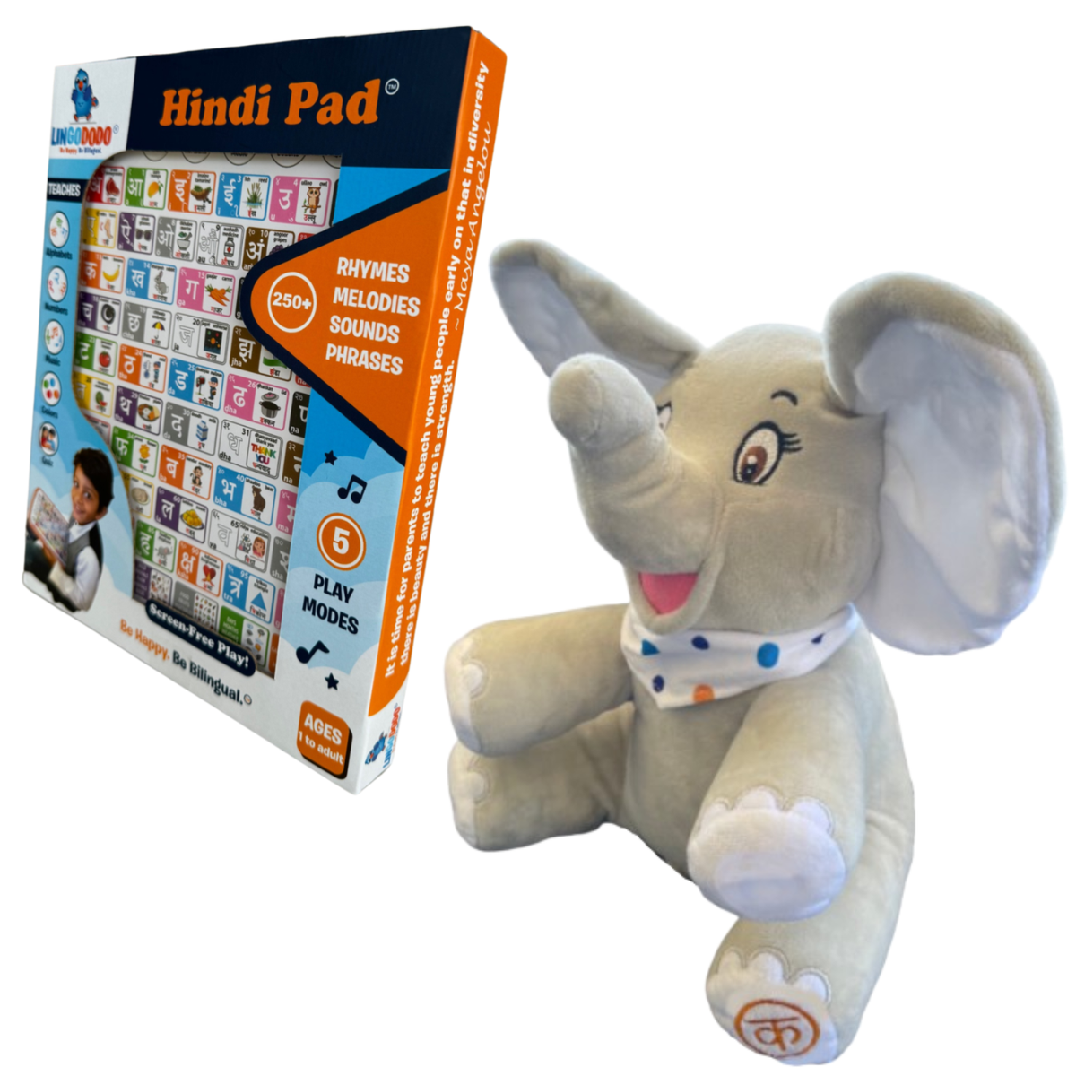 Hindi Bundle 1 Pads + 1 Plush Bundle Save 25% – LingoDodo